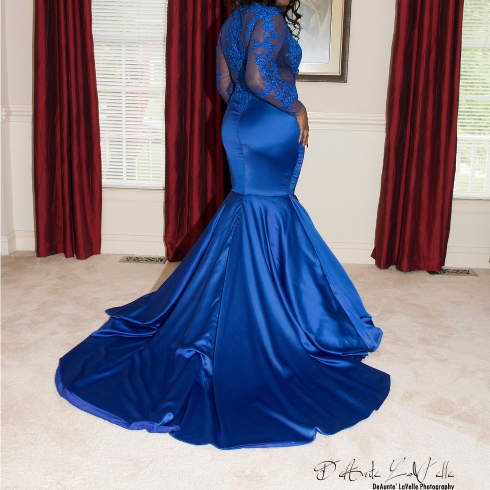 Custom Royal Blue Mermaid Prom Dress - Gem